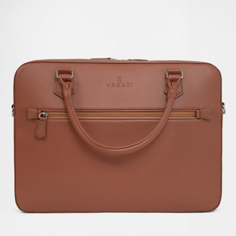 Berlin Compact Laptop Bag - Tan